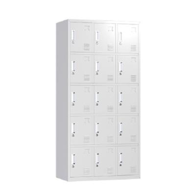 China 15 door  locker steel cupboard storage cabinet with locker gym staff student locker for sale