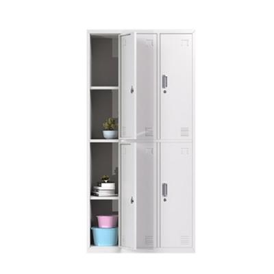 China High quality 6 door Wide Size Storage Cupboard metal steel locker cabinet for staff  student locker for sale