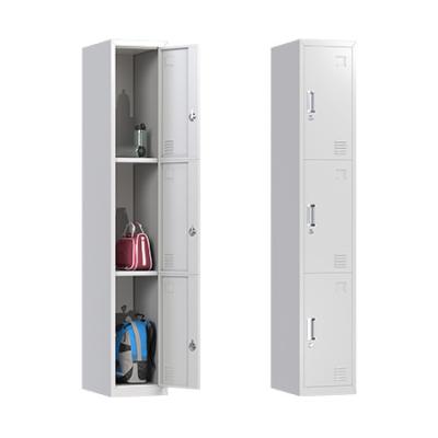 China cheap wardrobe clothes cabinet 3 door steel metal locker for gym or changing room for sale