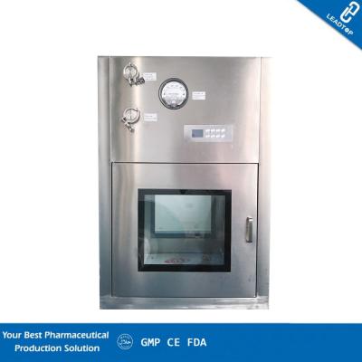 China Time Adjustable Clean Room Equipment Pass Box With Double Armoured Glass Door for sale