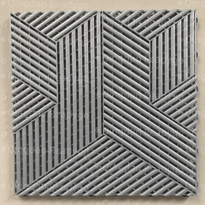 China Interlocking Garage Floor Tile 400x400x18mm 40 Ton Load Capacity Heavy Duty PP for sale