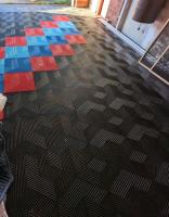 China 18mm Epoxy Garage Floor Tiles 400x400mm Slip Resistant Ribbed Surface for sale