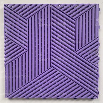 China Industrial Purple 2500Lbs Interlocking Flexible Garage Floor Tiles 15.75x15.75 Inch for sale