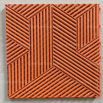 China Orange Garage Gym Floor Tiles Non Slip Interlocking 15.75x15.75 inch 2500 lbs for sale