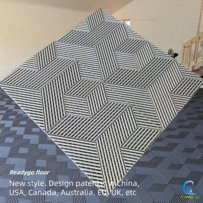 China 18mm Ribbed Surface Garage Floor Tiles - 400x400mm Epoxy Interlocking Tiles with Chemical & Slip Resistance for sale