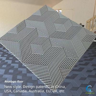 China 3D Cubic Interlocking Garage Floor Tiles 400x400mm 25000lbs Load Capacity for sale