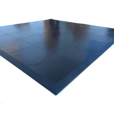 China Black Modular Dance Floor Tiles with Snap-Lock System - Waterproof & Slip-Resistant for Indoor/Outdoor Use for sale