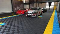 China Heavy Duty Polypropylene Ribbed Garage Floor Tiles 400×400×18mm with 2500 lbs Load Capacity for sale