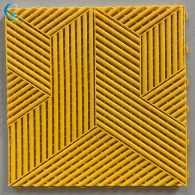 China 400mm * 400mm PP Garage Floor Durable Modular Interlocking Tiles for sale