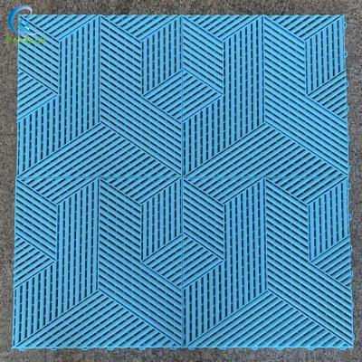 China Interlocking Garage Tile 18mm UV Stabilized 400x400mm for Weather Resistant Outdoor Flooring for sale