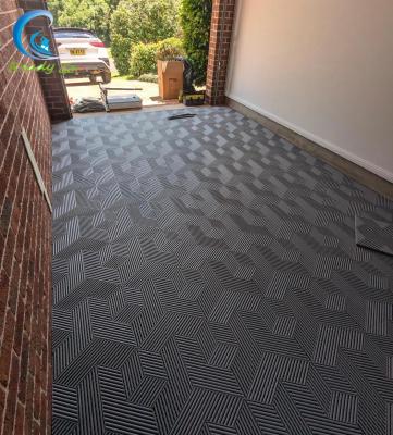 China Outdoor 0.5 Lbs Per Tile Rigid Plastic Garage Floor Tile Chemical Resistant 3D Cubic for sale