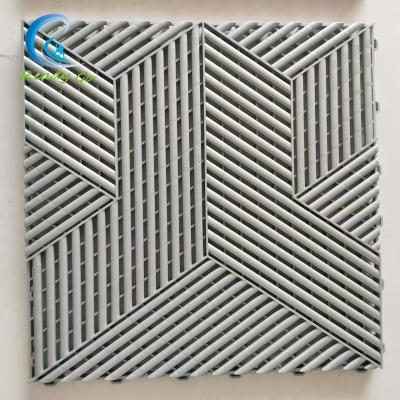 China 620g Interlocking Garage Tile Black -22°F to 248°F Temperature Resistant Waterproof Flooring for sale