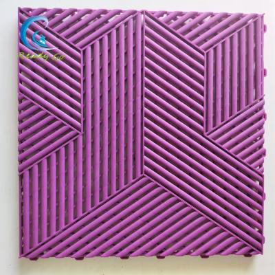 China Garage Floor Tile 400x400x18mm 30 Ton Load Capacity Heavy Duty PP Interlocking for sale