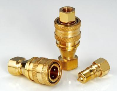 China KZD Brass Hydraulic Quick Connect Couplings 1000 PSI ISO 7241-B Compatible with Parker 60 Series for sale