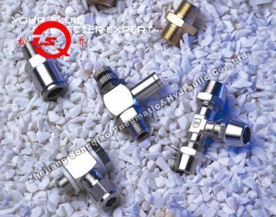 China JTS Series Adjustable Speed Push Lock Pneumatic Fittings - Nickel Plated Brass Construction for Industrial Applications for sale