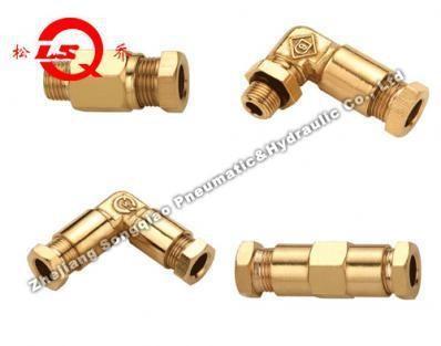 China JKY Series Brass Pneumatic Tube Fittings with Cutting Ferrule Design - ISO7241-2 Compliant for Industrial Air Systems for sale