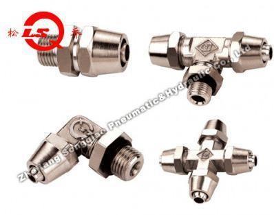 China JSM Series Lock Nut Type Pneumatic Tube Fittings - Push to Connect Design for Industrial Applications for sale