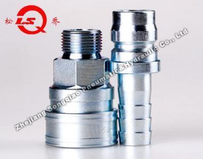 China QKD-T High Flow 3.5 MPa Pneumatic Quick Disconnect Couplings Non-Valve Type Steel Construction for sale