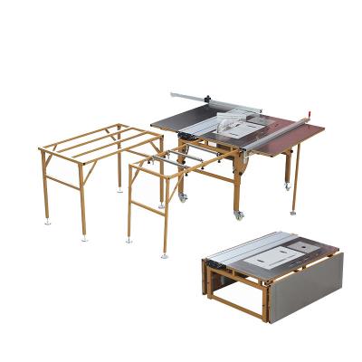 China Foldable Wood Saw Cutter Sliding Table Saw 5.4KW With Mobile Receiving Rack for sale