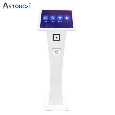 China Large White Touch Screen Interactive Kiosk 55 Inch Information Floor Standing for sale