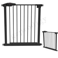 China ASTM Childproof Black Metal Stair Gate , Sturdy Baby Gates For Stairs for sale