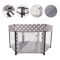 China Multifunctional Portable Metal Fabric Baby Playard Folding Travel Playpen Indoor and Outdoor Use for sale