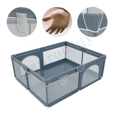 China Prodigy 2.2m Square Large Baby Playpen Breathable Indoor Baby Play Yard Portable Baby Playard for sale