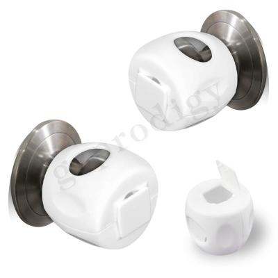 China Prodigy Plastic Baby Safety Lock 62x66mm White Color For Door Handle for sale