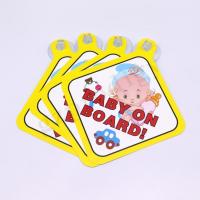 China Prodigy PVC Materials car sign 127*127mm light weight colorful cute baby on board car sign for sale