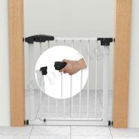 China ASTM Childproof Black Metal Stair Gate , Sturdy Baby Gates For Stairs for sale