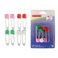 China Prodigy 8 Pcs Diaper Pins Eco - Friendly Plastic Head Pin With Baby Saftey Locks Colorful for sale
