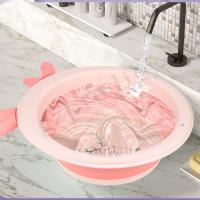China Portable Travel Household Foldable Wash Basin PP TPE Cartoon Style for sale