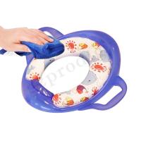 China Comfortable Baby Potty Training Seat PU Toilet Cover With Handle for sale