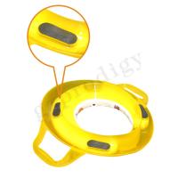 China Comfortable Baby Potty Training Seat PU Toilet Cover With Handle for sale
