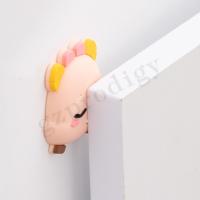 China Cartoon Plastic Door Wedge Self Adhesive Wall Mounted Door Stop for sale