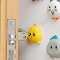 China Funny Yellow Chicken Plastic Door Wedge Silicon Wall Adhesive Door Stop for sale