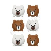 China Lovely Cartoon Bear Plastic Door Wedge Soft Adhesive Wall Mounted Door Stop for sale