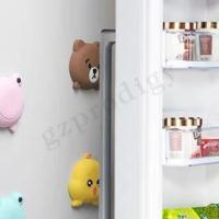 China Lovely Cartoon Bear Plastic Door Wedge Soft Adhesive Wall Mounted Door Stop for sale