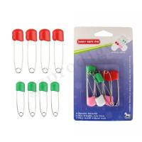 China Baby Carbon Steel Decorative Safety Pins Green And Yellow color for sale