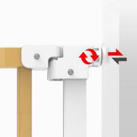 China Extendable No Drilling White Baby Metal Gate Multiscene Extra Wide Auto Close for sale