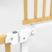 China Extendable No Drilling White Baby Metal Gate Multiscene Extra Wide Auto Close for sale