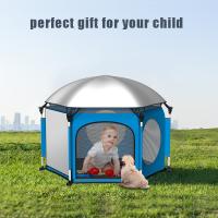 China Indoor And Outdoor Folding A Pop Up Play Tent Orange Grey Blue Color for sale