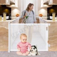 China Baby Proof Infants Foldable Safety Gate Retractable Dog Gate For Doorway 84 Inch Retractable Mesh Gate for sale