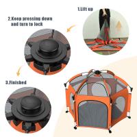 China 162cm Baby Play Yard Folding Indoor Pop Up Play Tent UV Protection Grey Color for sale