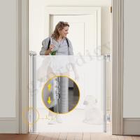 China CPC ASTM Standard White Retractable Safety Gate 300cm Width Multiscene Retractable Child Metal Gate for sale