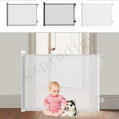 China 71 Inch Dog Mesh Retractable Baby Gate For Stair Doorway for sale