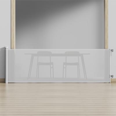 China Large Straight Body Stair Retractable Safety Door With 500cm Mesh Sliding Safety Gate for sale