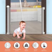 China Space Saving Security Retractable Baby Gate White Grey Black Color for sale