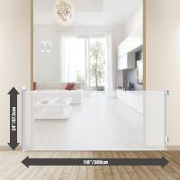 China Children Kids Safety Plastic Retractable Baby Gate Indoor Safety Gate Fences for sale