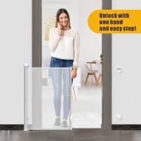 China Innovative Retractable Stair Gate Safety Lock For Baby Pet Play Fence for sale